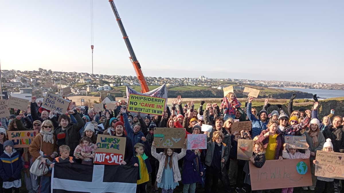 Campaigners celebrating after developer's permission to work on cliff ...