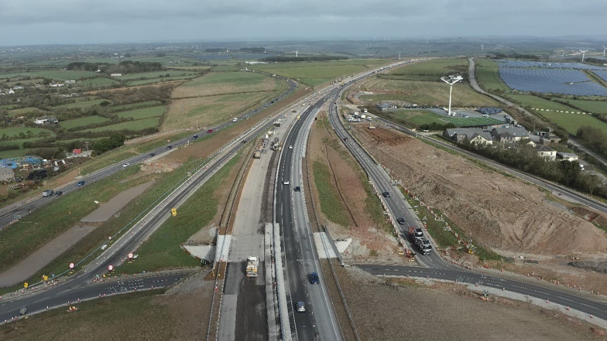 New footage captures progress on major A30 upgrade in Cornwall ...