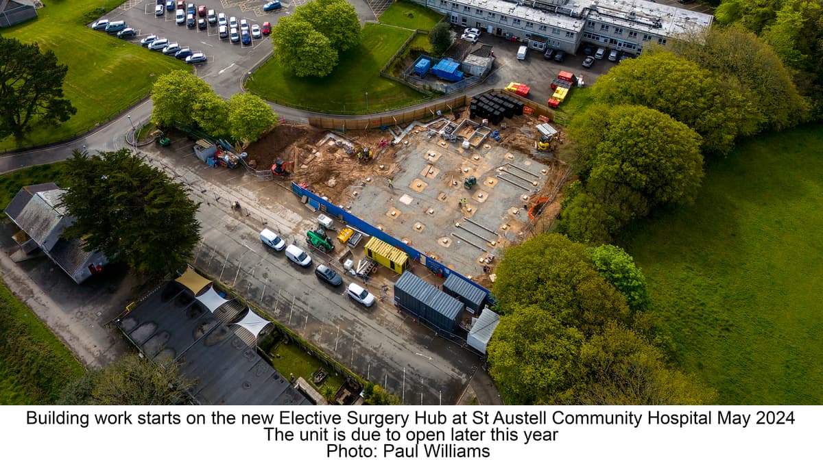 Construction work progressing on new hub at St Austell Community Hospital | voicenewspapers.co.uk