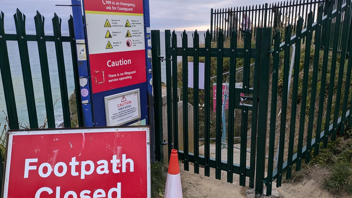 Lockable gate installed at the entrance to beach following safety ...
