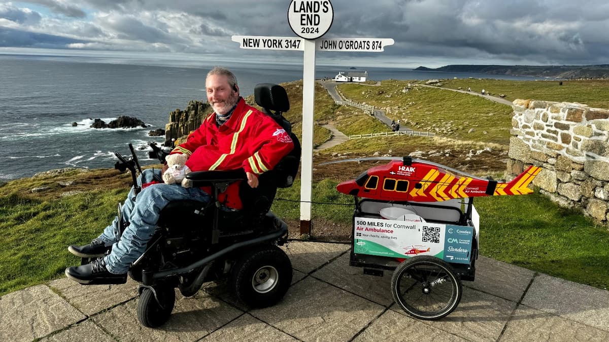 Steven reaches Land's End in his electric wheelchair | voicenewspapers ...