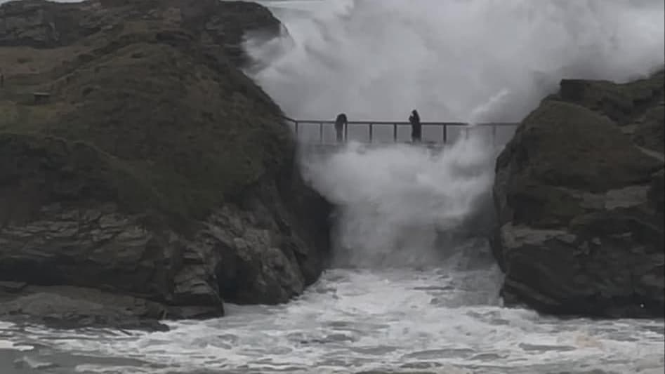 Two people risked life and limb wave watching during huge swell | voicenewspapers.co.uk