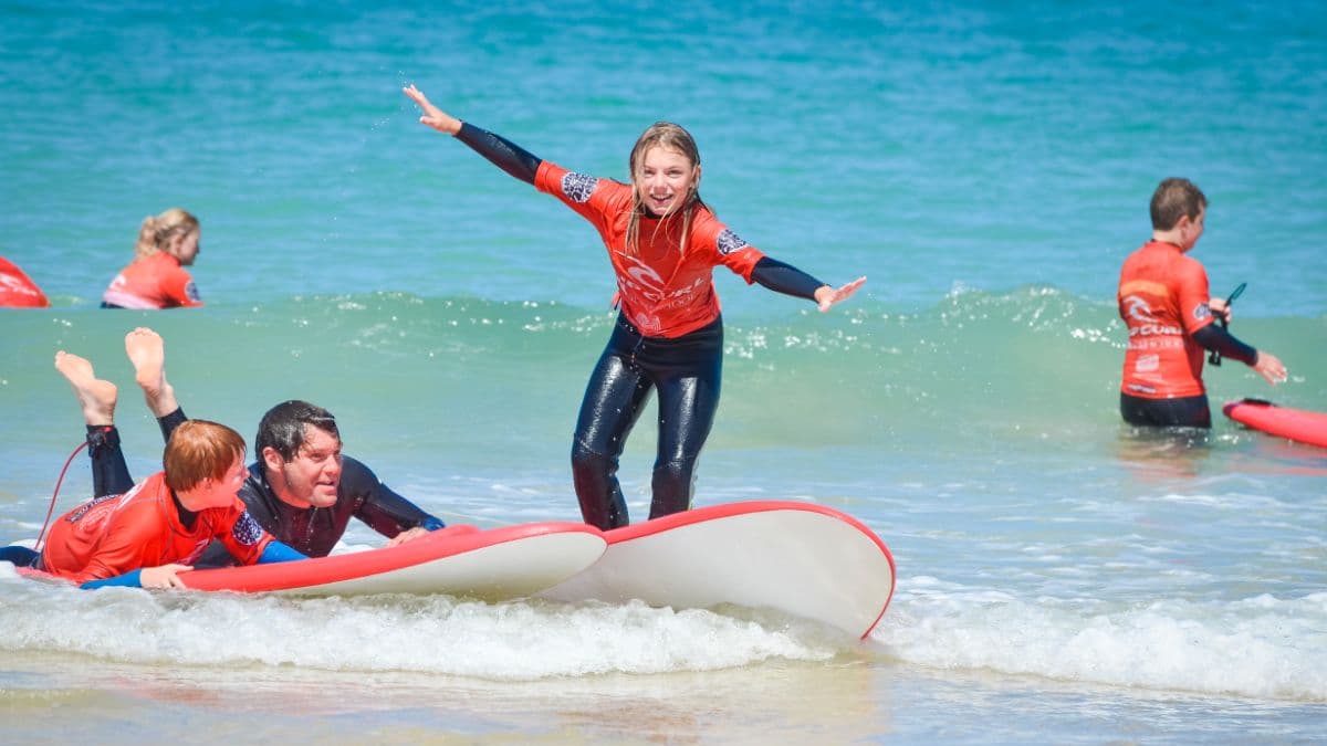 Military families enjoy surf lessons and coastal adventure ...